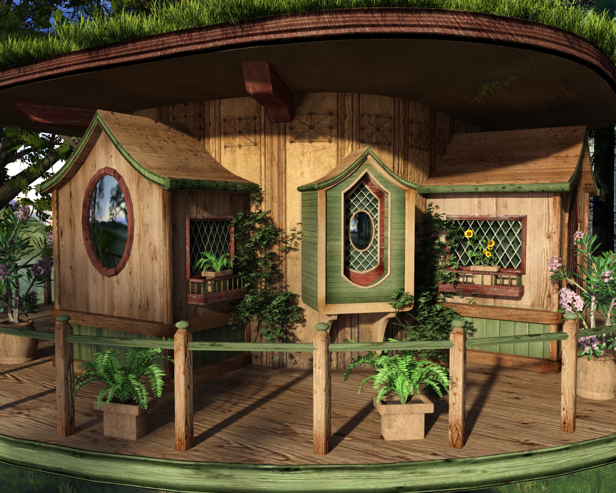 Magix TreeHouse and Wildflower Forest for Sky-Ray Worlds | Daz 3D